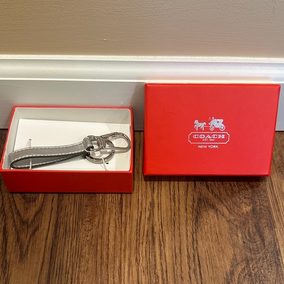Coach | Accessories | Coach Metallic Silver Key Loop Holder | Poshmark